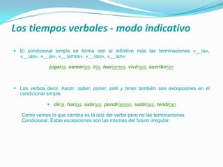 El sistema verbal del español | PPTX