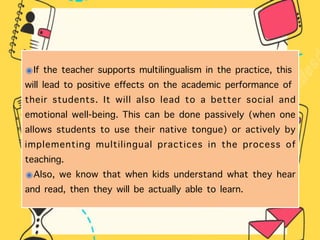 Multilingualism in the Classroom. Elsm 105 | PDF