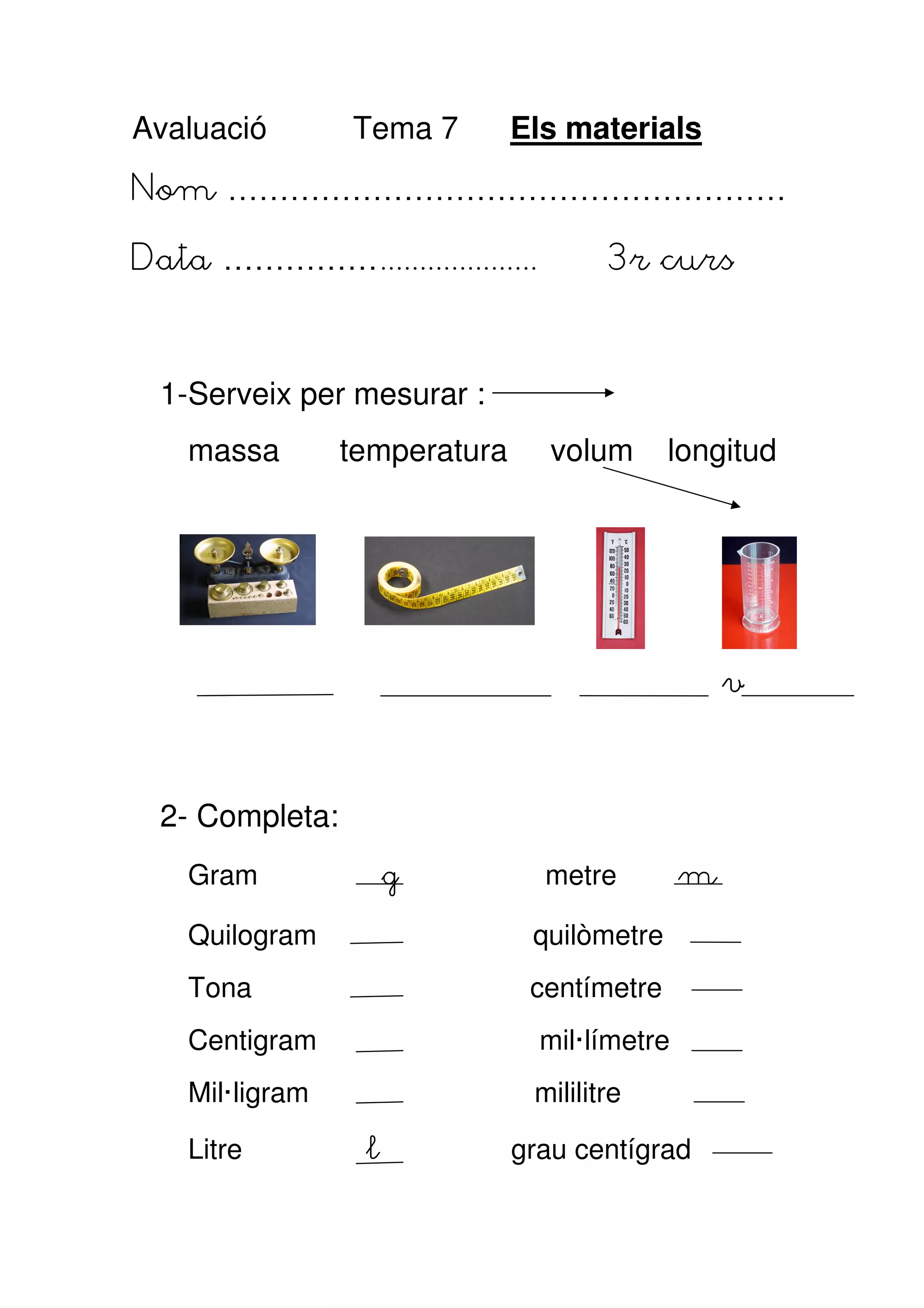 Els materials. Avaluació | PDF