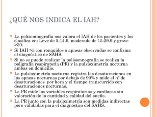 El síndrome de apnea hipopnea del sueño | PPT