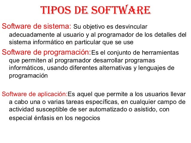 El software y sus componentes