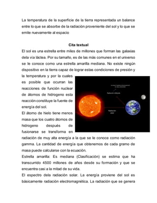 El sol y el clima en la tierra | DOCX
