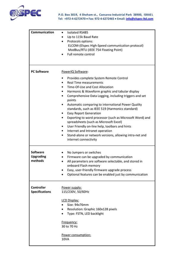 Elspec equalizer datasheet | PDF