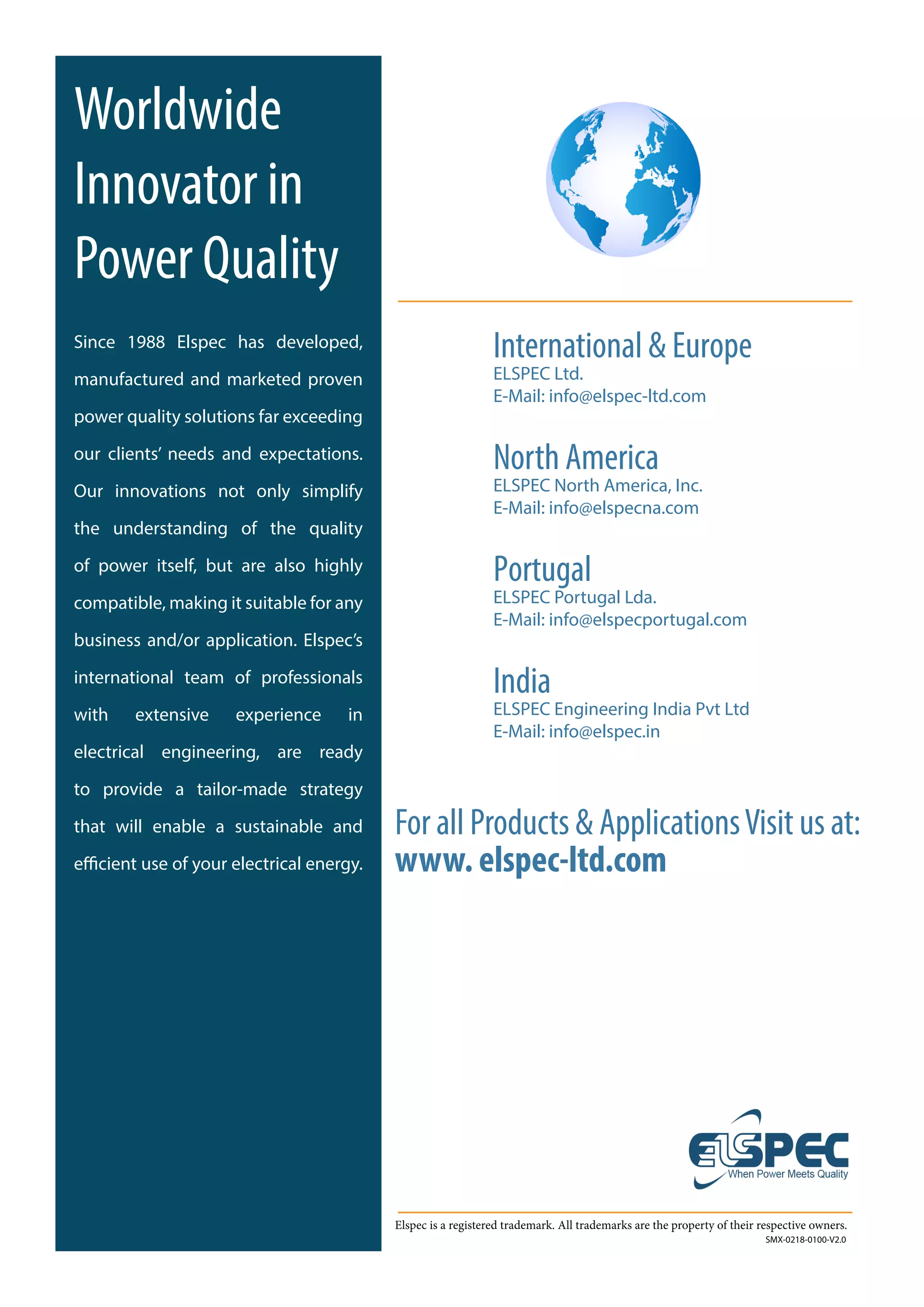 Elspec g4420 blackbox_fixed_power_quality_analyzer_datasheet | PDF