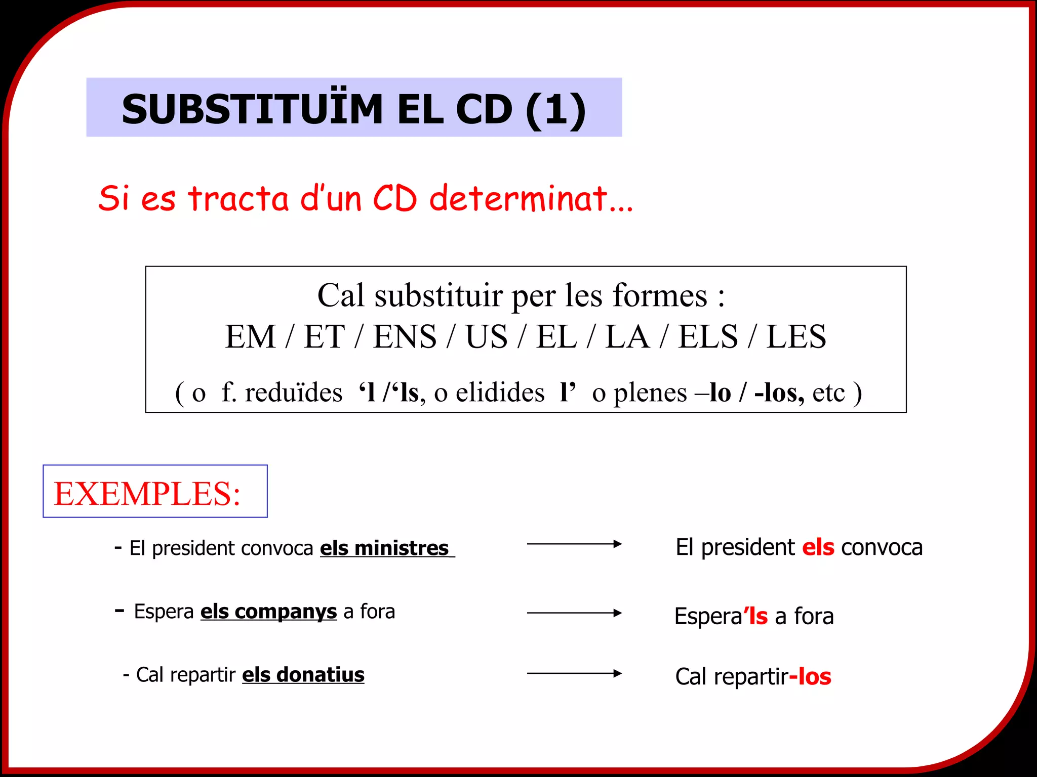 Els pronoms febles | PPT
