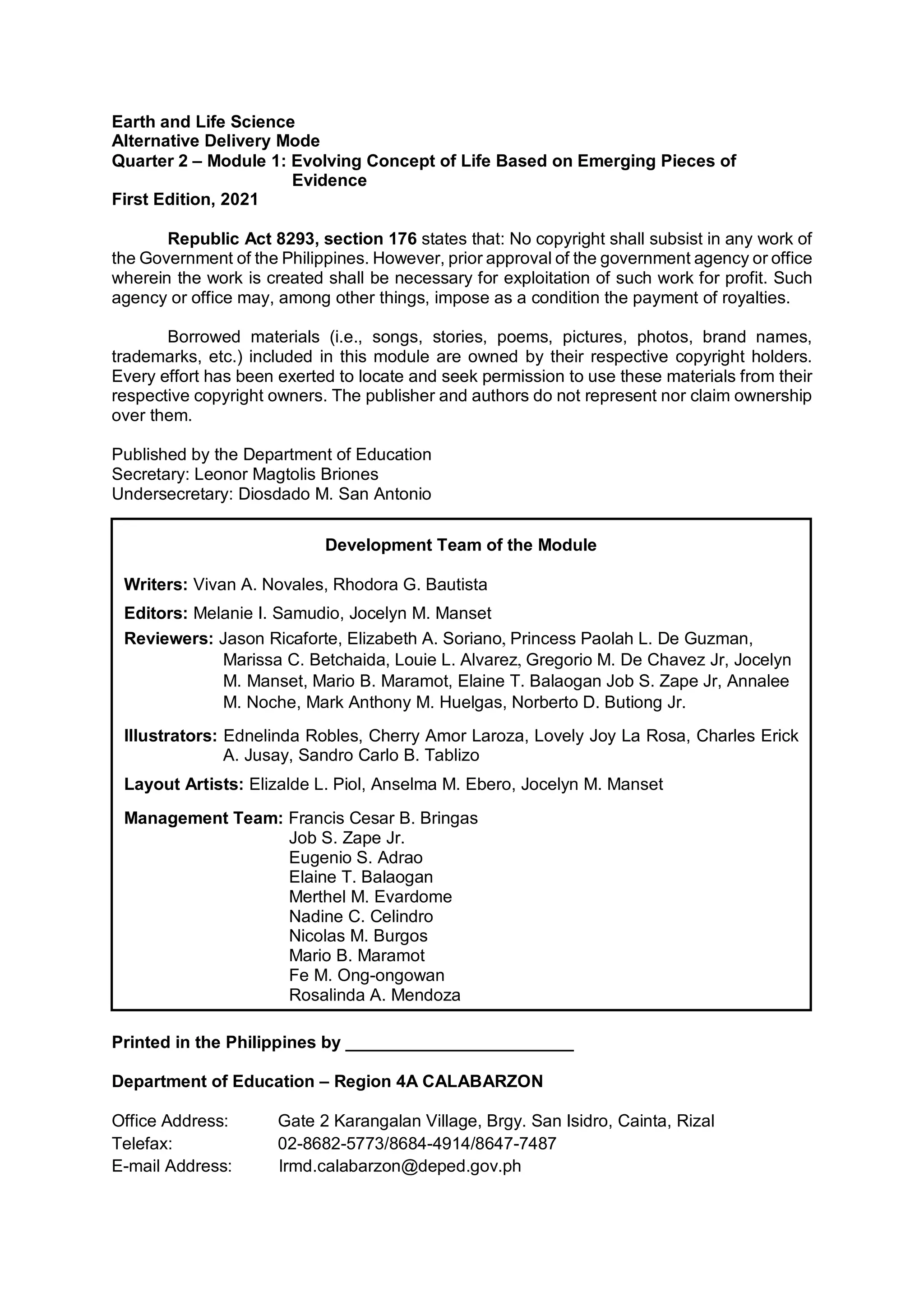 ELS_Q2_Module-1_Evolving-Concept-of-Life-Based-on-Emerging-Pieces-of ...
