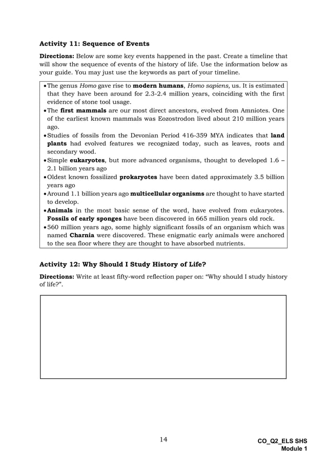 ELS_Q2_Module-1_Evolving-Concept-of-Life-Based-on-Emerging-Pieces-of-Evidence_v2.pdf | Geology ...