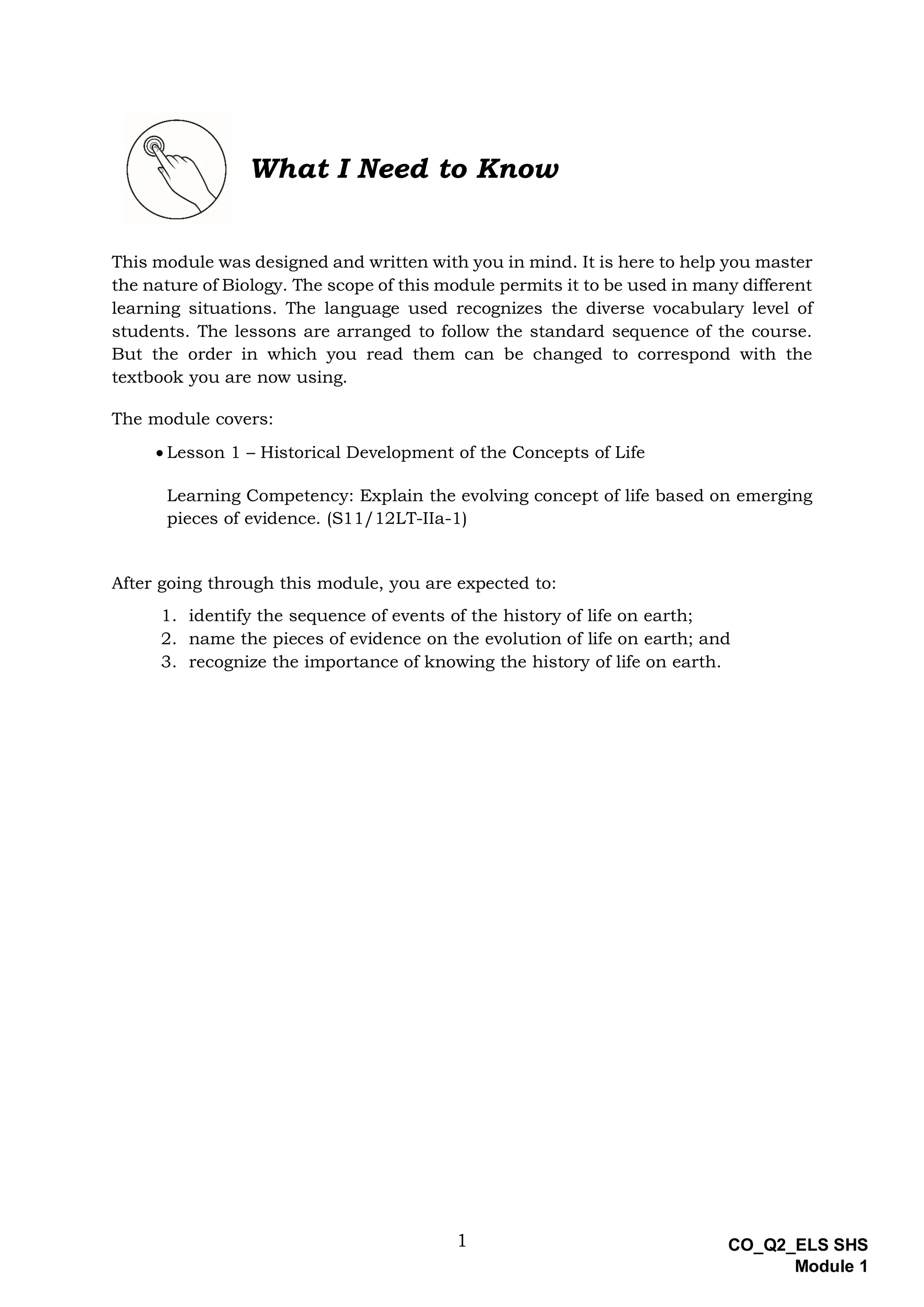 ELS_Q2_Module-1_Evolving-Concept-of-Life-Based-on-Emerging-Pieces-of ...