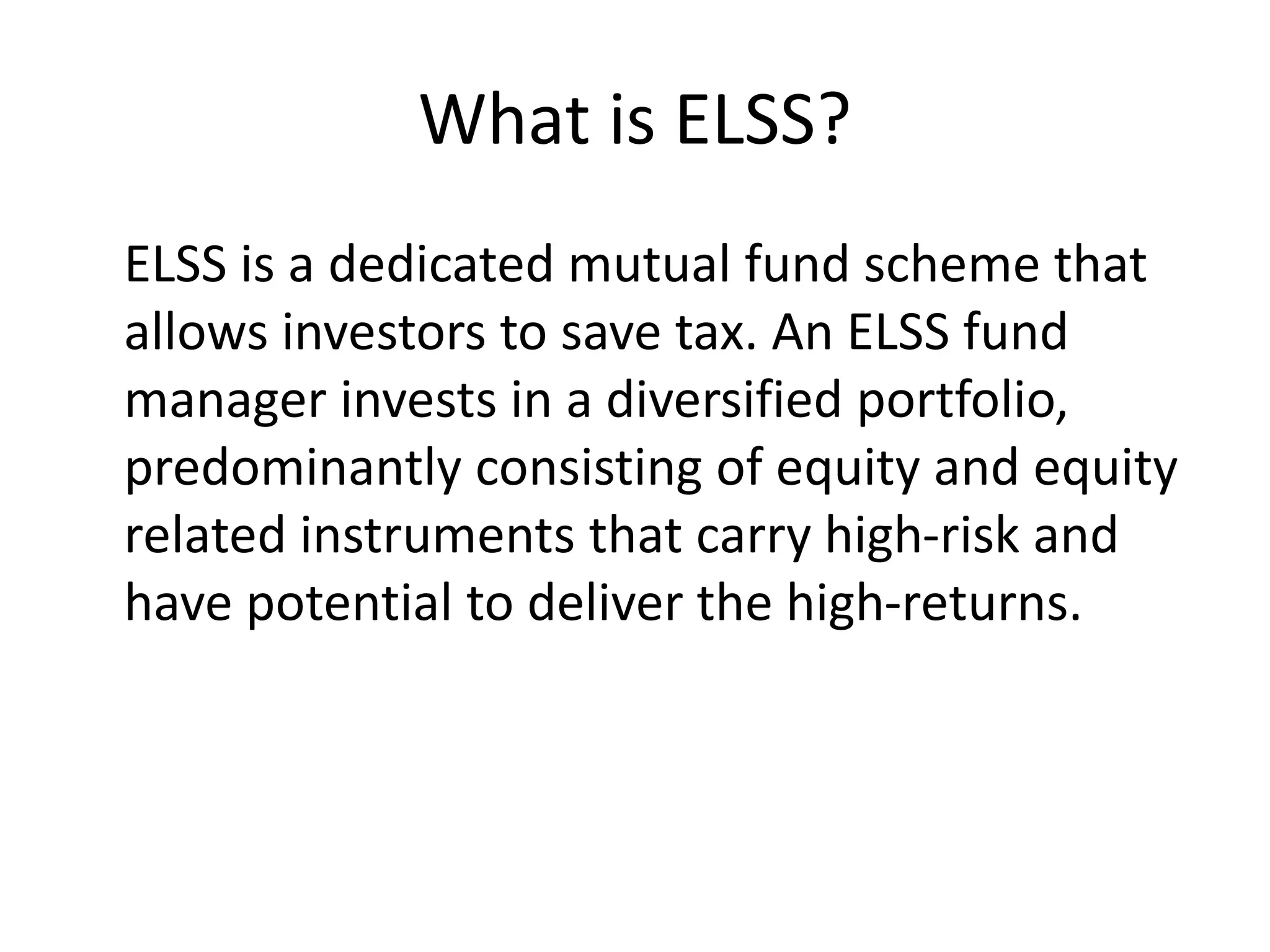 ELSS | PPT