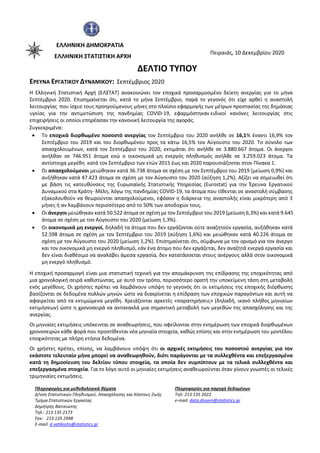 Elstat anergia septembrios 2020 | PDF