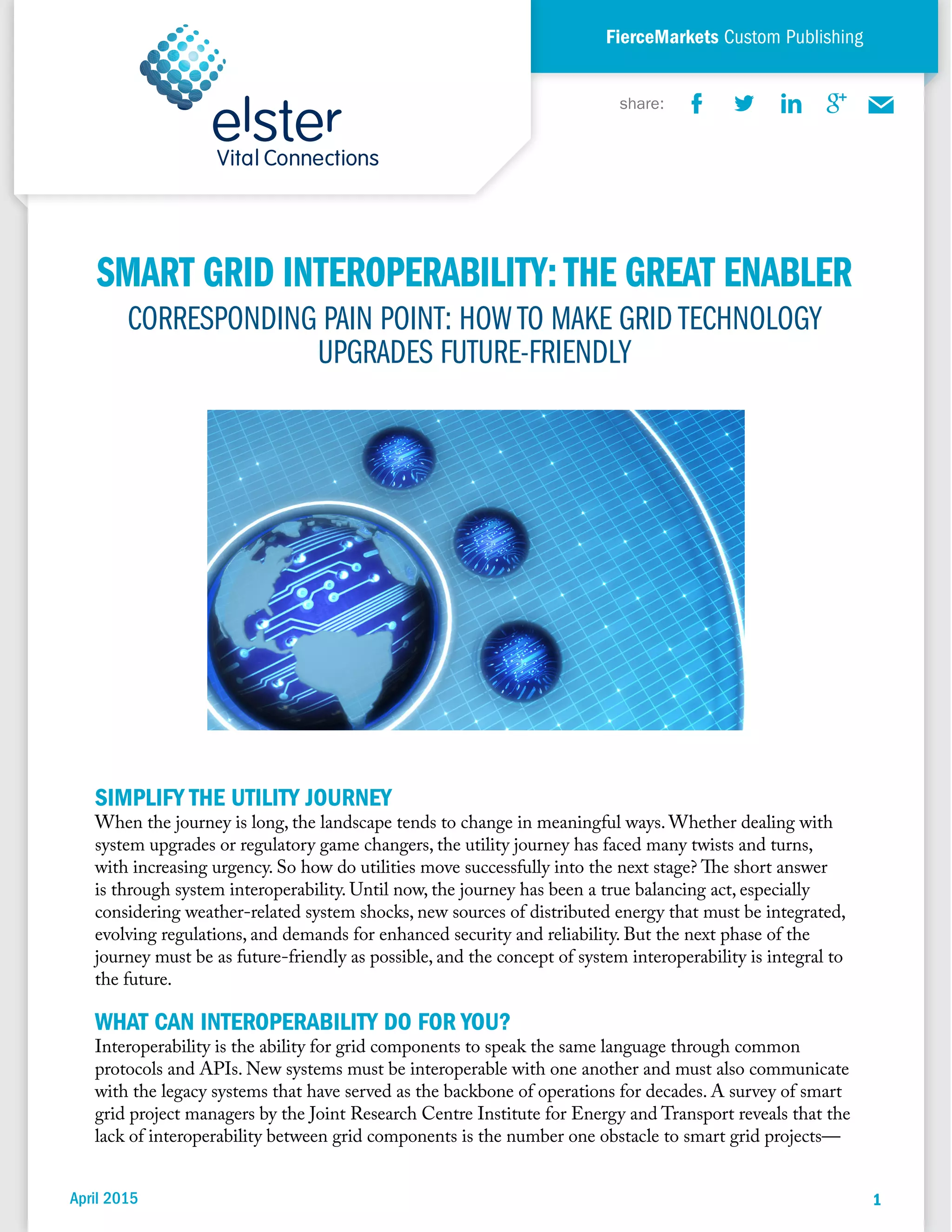 SMART GRID INTEROPERABILITY: THE GREAT ENABLER | PDF