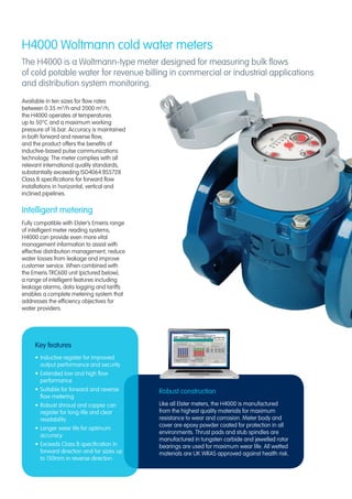 Elster H4000 Woltmann Cold Water Meter – Brochure | PDF