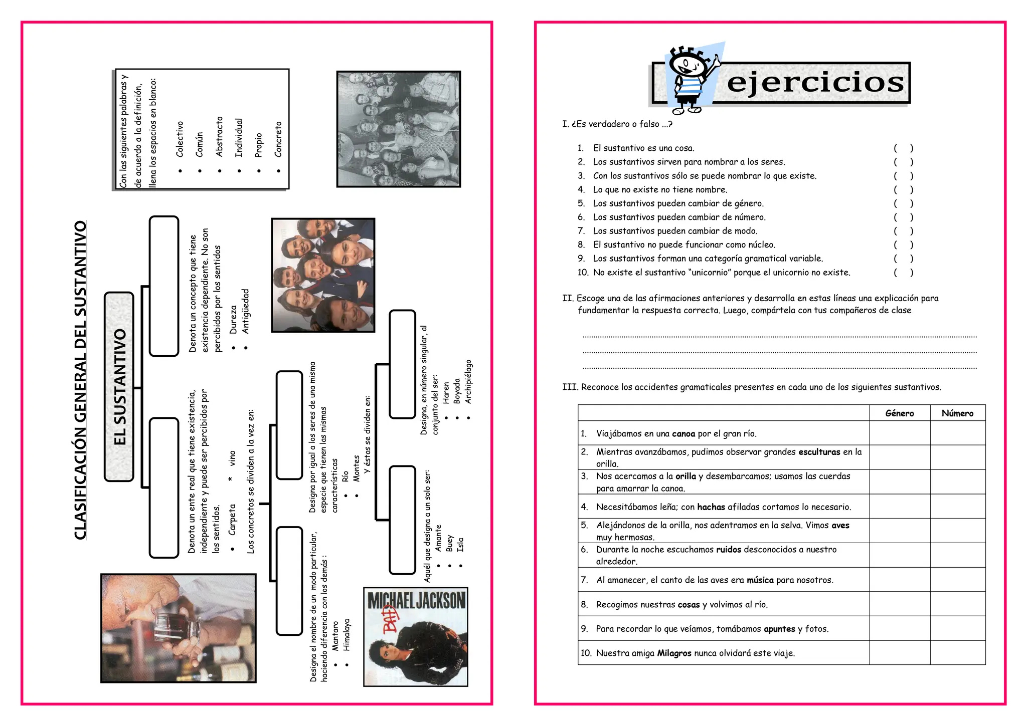 DEFINICION Y CLASIFICANCION DEL SUSTANTIVO | PDF