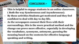 How can we use Newspapers as a Task Based Language Teaching tool | PDF