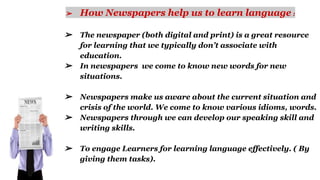 How can we use Newspapers as a Task Based Language Teaching tool | PDF
