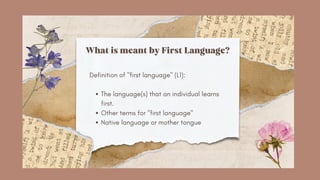 First Language Acquisition: language development | PDF