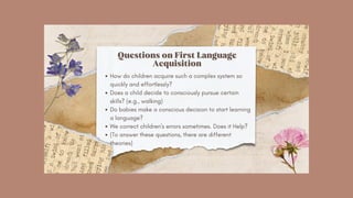 First Language Acquisition: language development | PDF