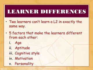 Second Language Acquisition (SLA) | PPT