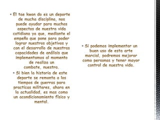 El tae kwon do | PPTX