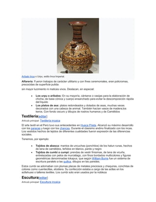 EL TAHUANTINSUYO O EL IMPERIO, IMPERIO INCA INCAICO | DOCX
