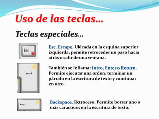 El teclado y sus partes | PPSX