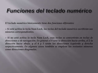 El teclado: Partes y sus funciones | PPTX