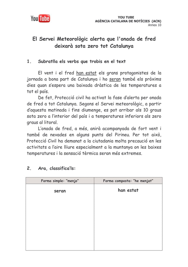 El temps annex 10 | PDF