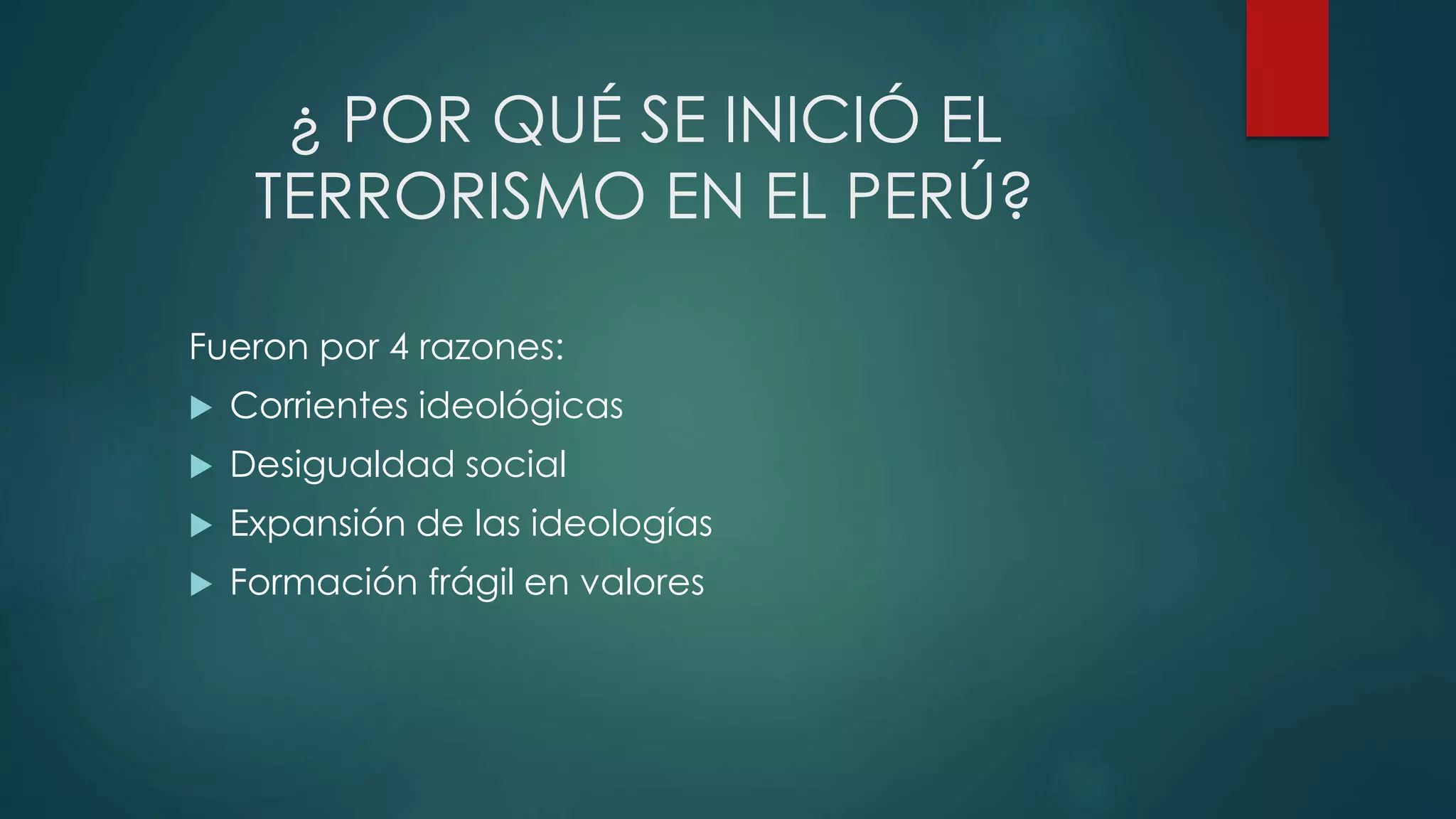 El terrorismo en el Perú | PPTX | Terrorism | Sensitive Topics