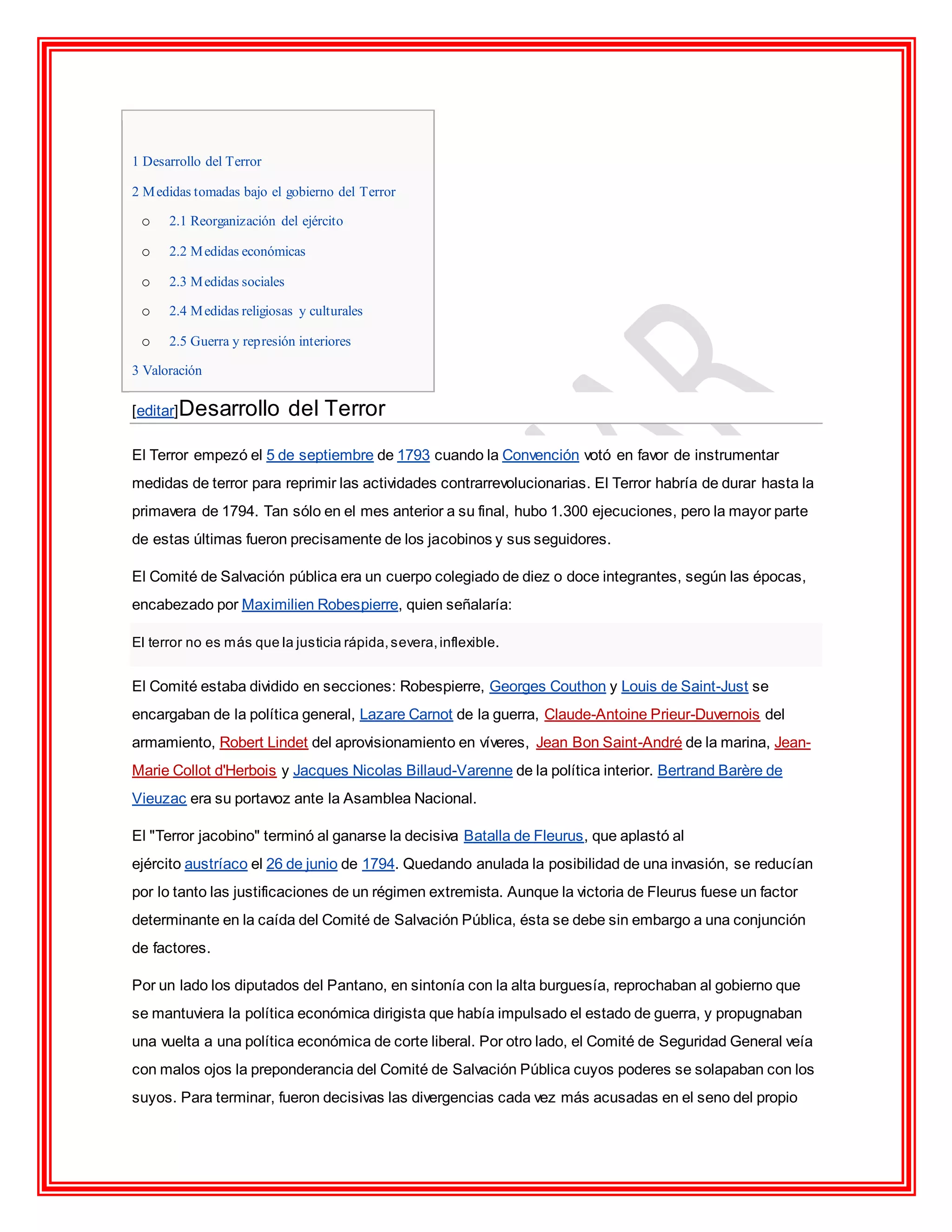 El terror (revolucion francesa) | DOCX