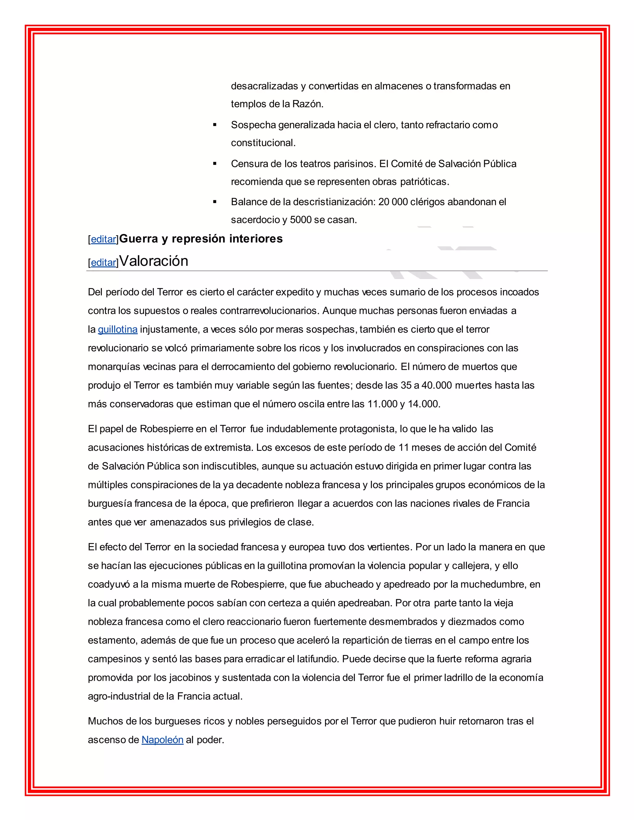 El terror (revolucion francesa) | DOCX