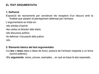 El text argumentatiu | PPT