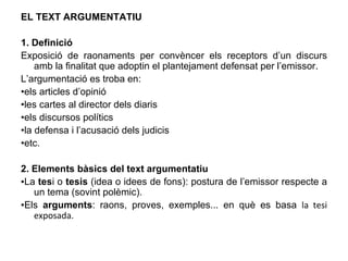 El text argumentatiu | PPT