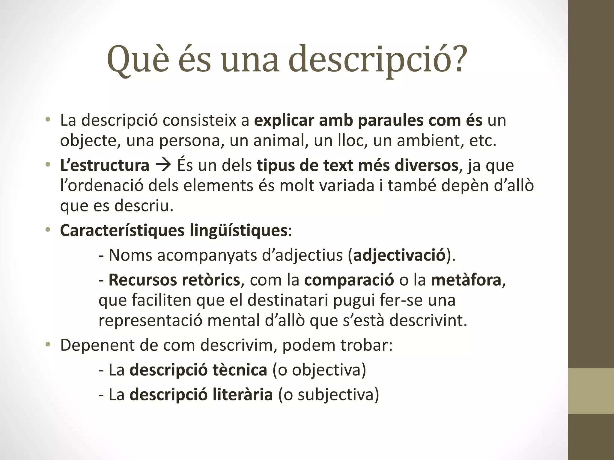El text descriptiu | PPT