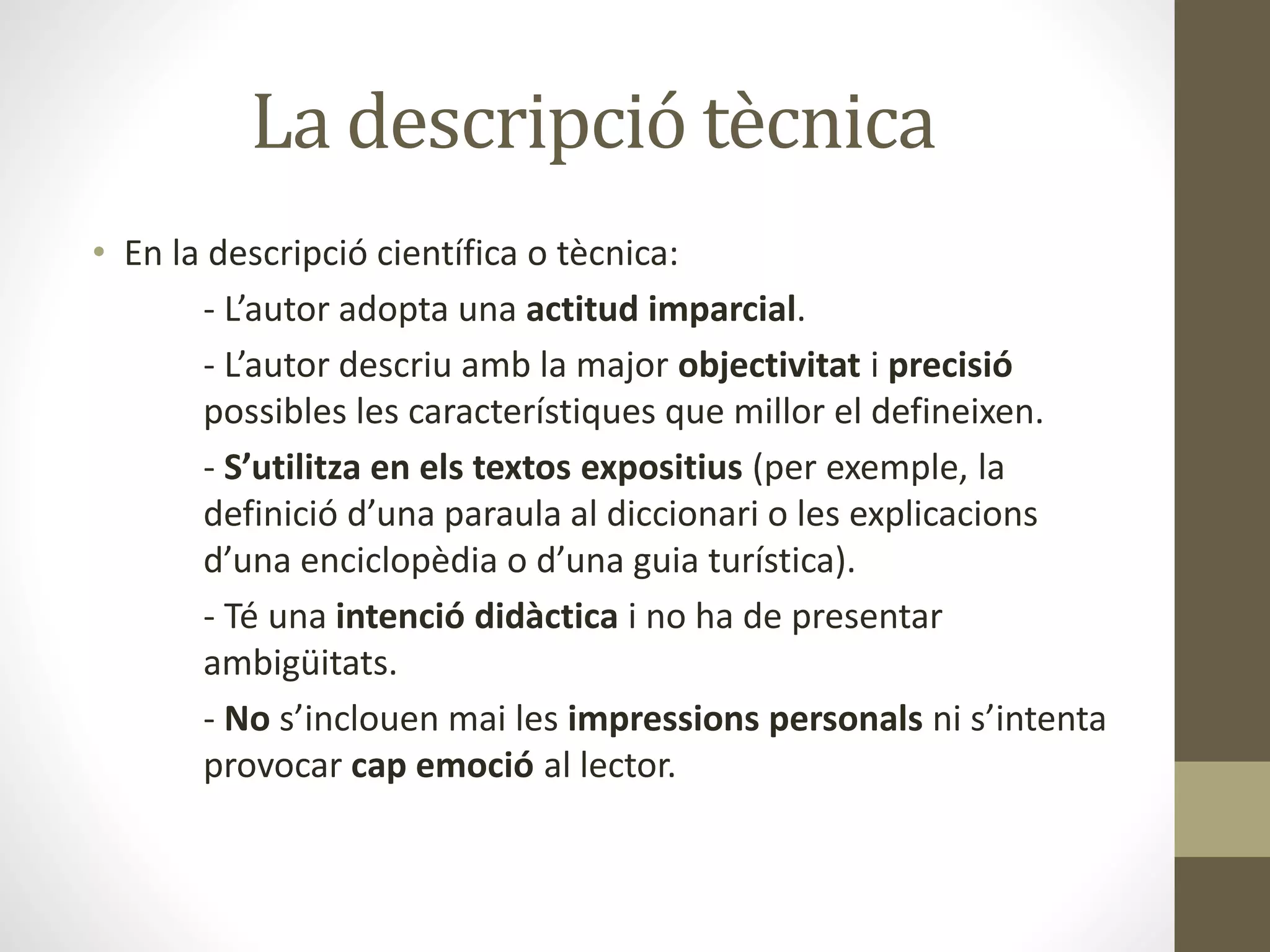 El text descriptiu | PPT