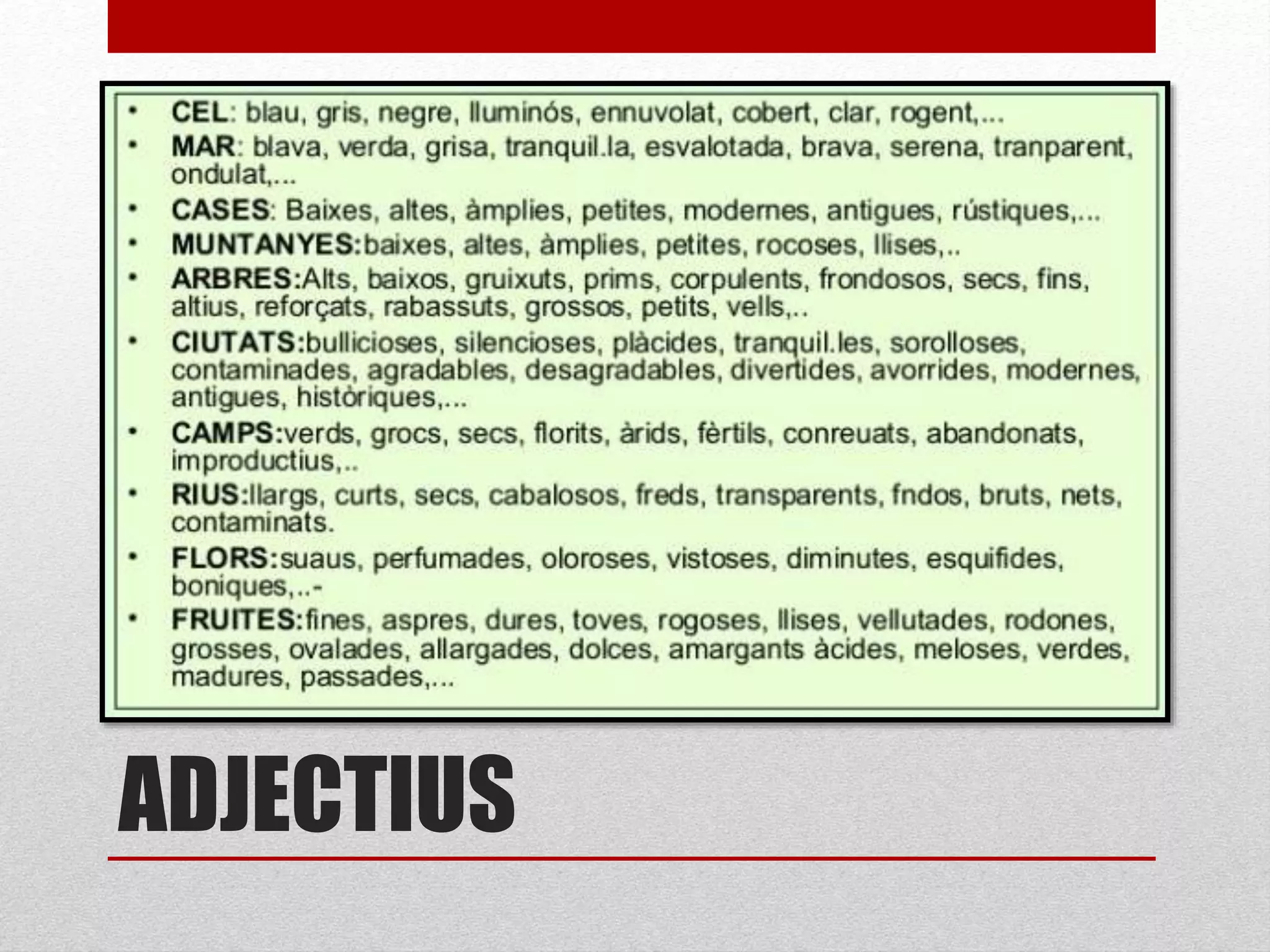 El text descriptiu | PPTX