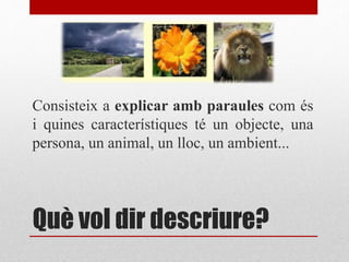 El text descriptiu | PPTX