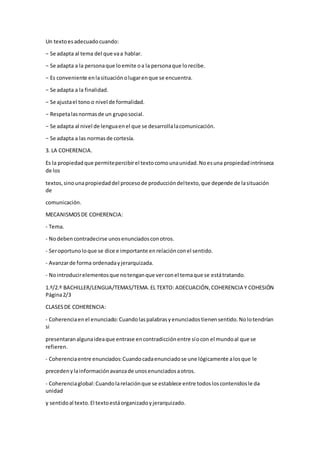 El texto coherencia cohesion | DOCX