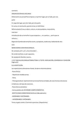 El texto coherencia cohesion | DOCX