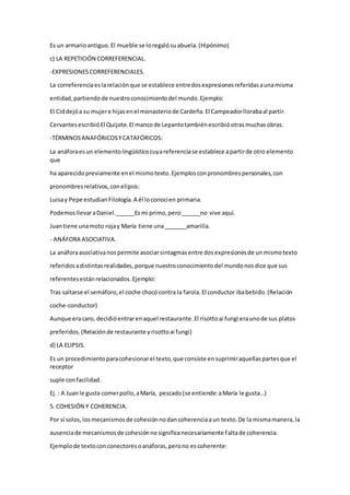 El texto coherencia cohesion | DOCX