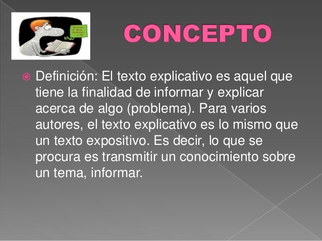 El texto explicativo