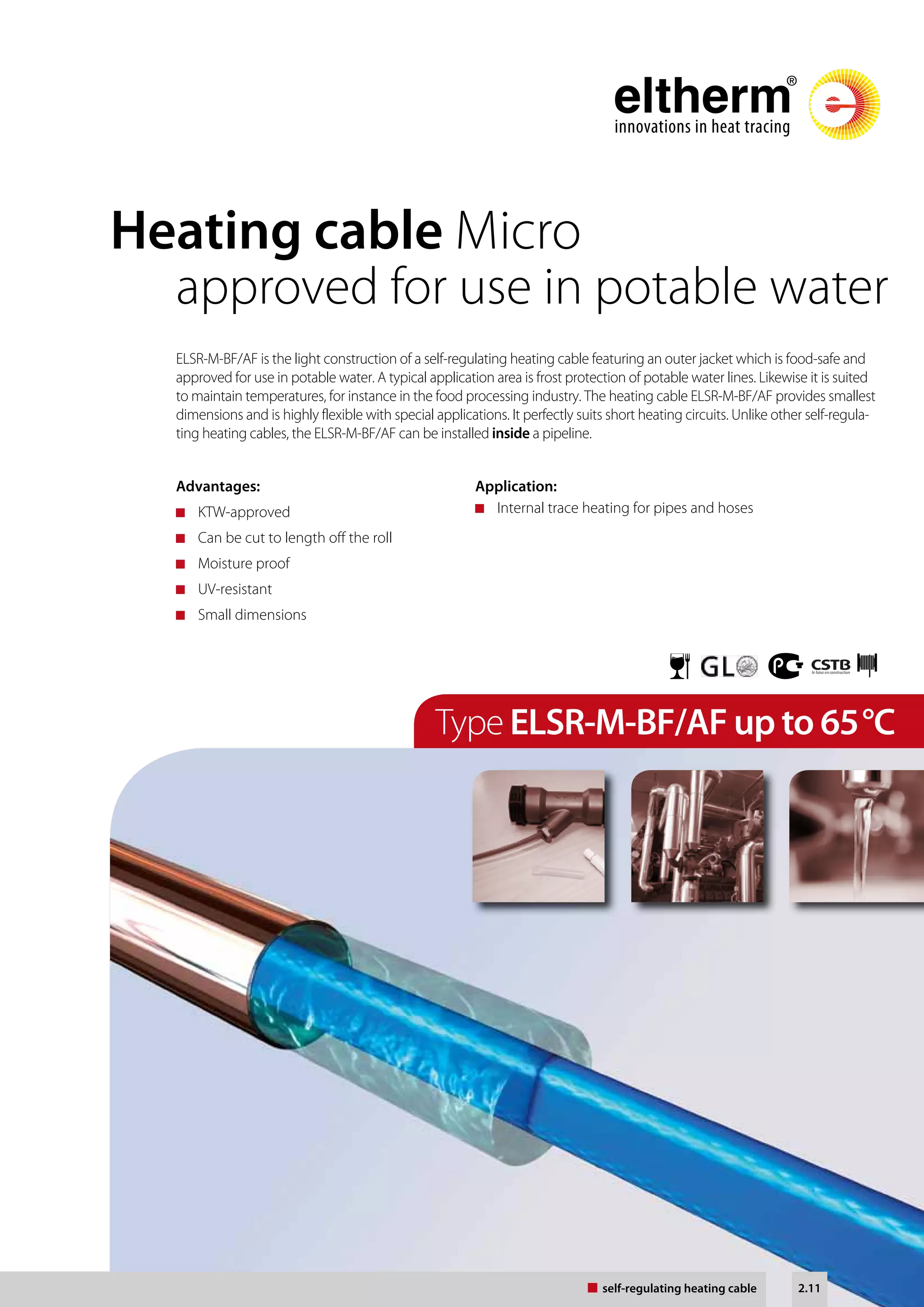 Eltherm ELSR-M-BF/AF Heat Trace Cable - Spec Sheet | PDF