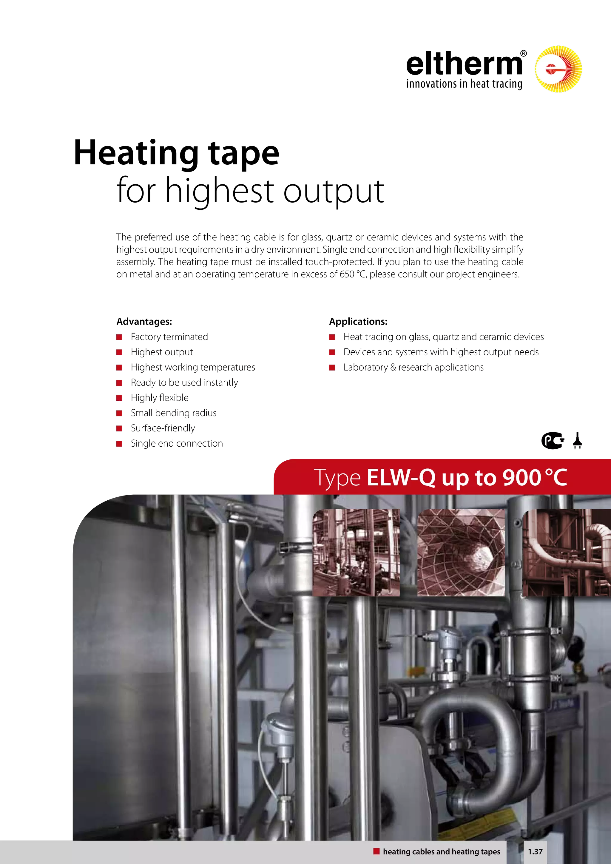 Eltherm ELW-Q Heat Trace Cable - Spec Sheet | PDF | Commodities | Economy