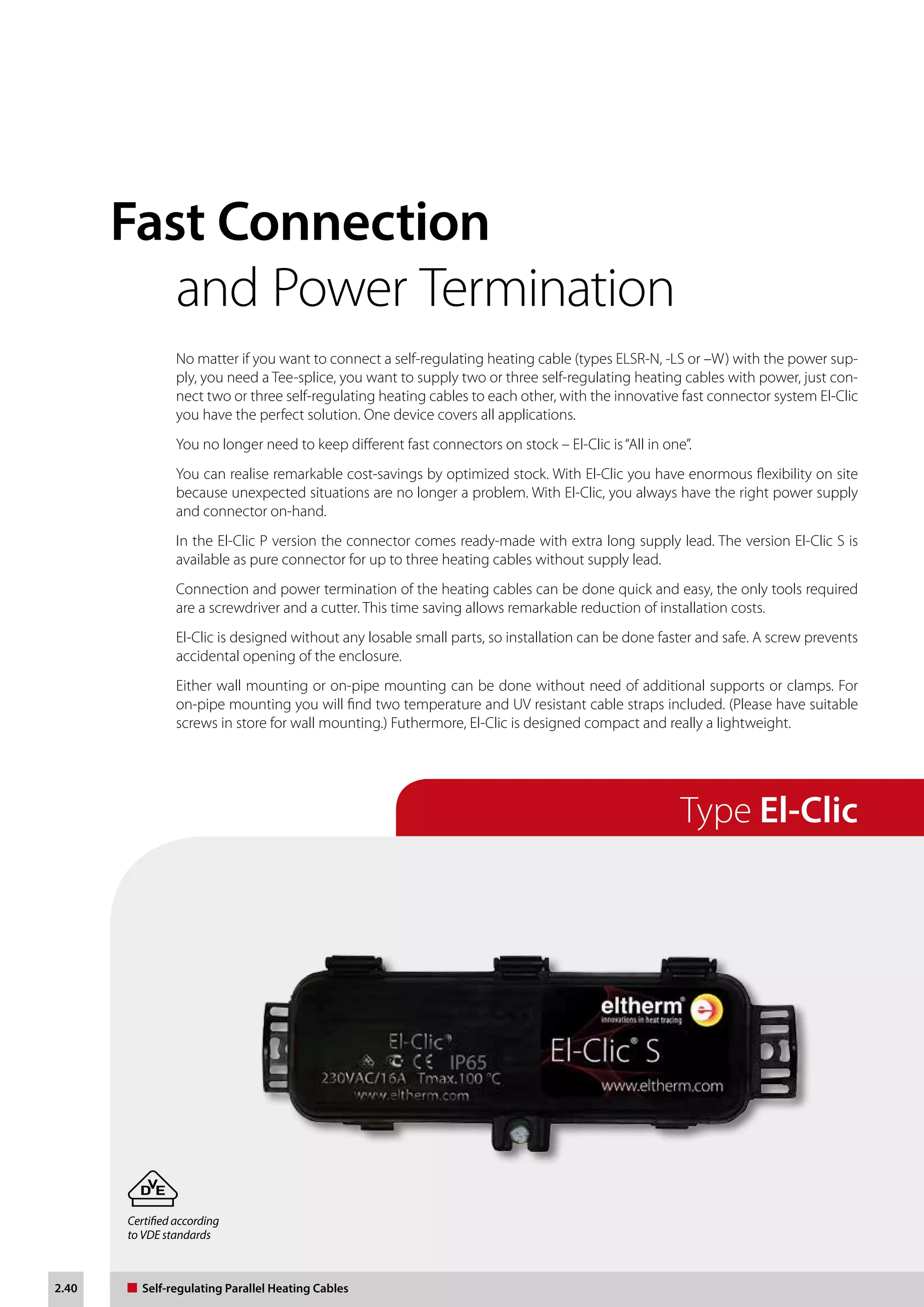 Eltherm Self Regulating Heat Trace Cable - Product Catalogue | PDF