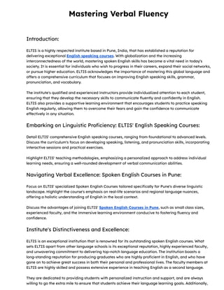 Mastering Verbal Fluency | PDF