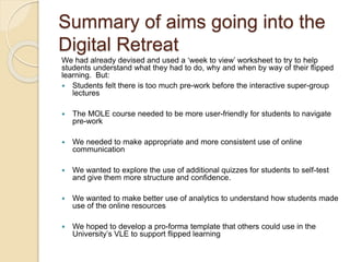 Collaborating with colleagues to provide a scaffolded VLE for a flipped ...