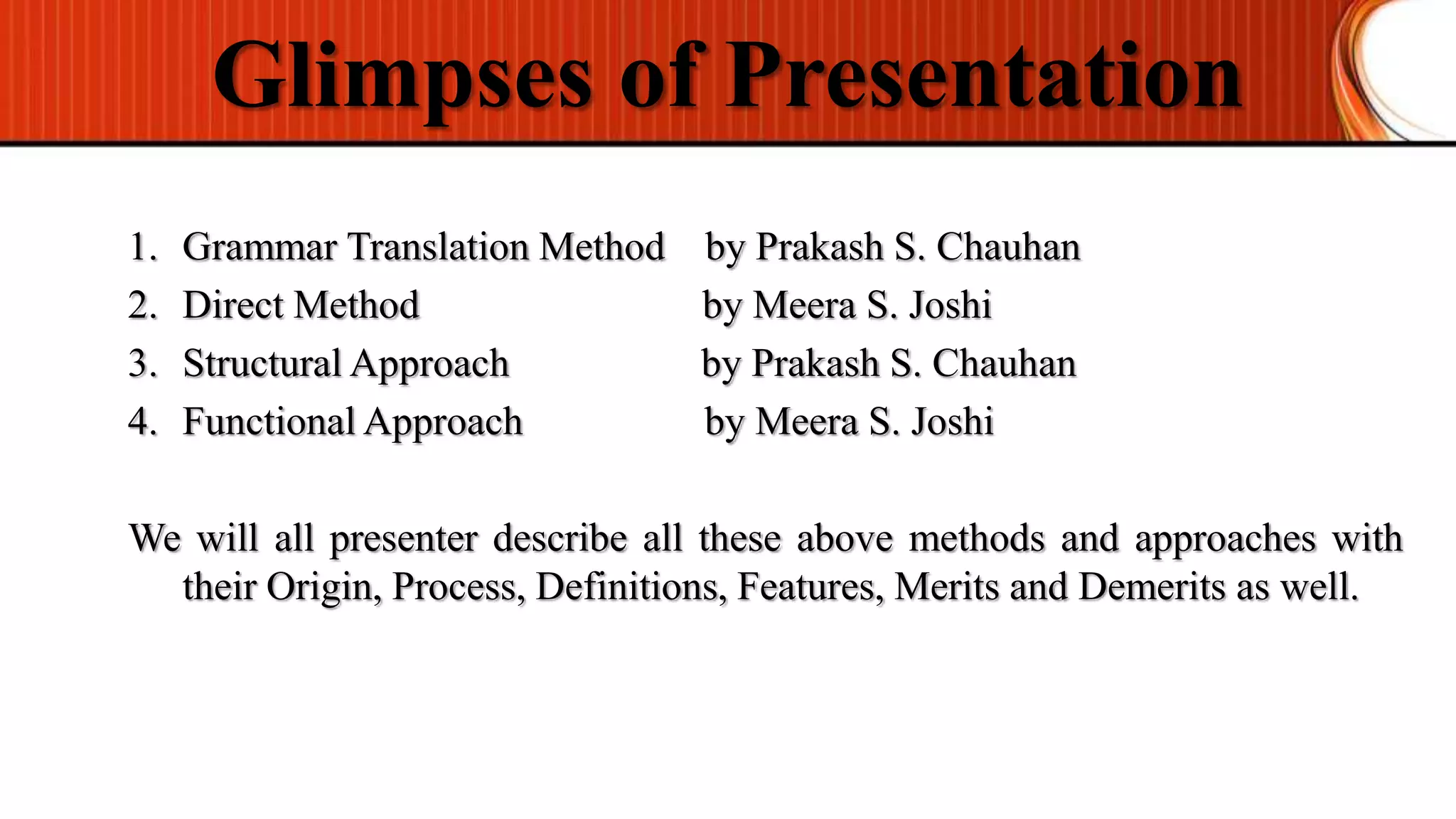 approaches and methods in English Language Teaching E.L.T | PPTX