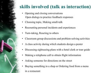 Elt methodology teaching speaking | PDF | Workshops and Classes ...