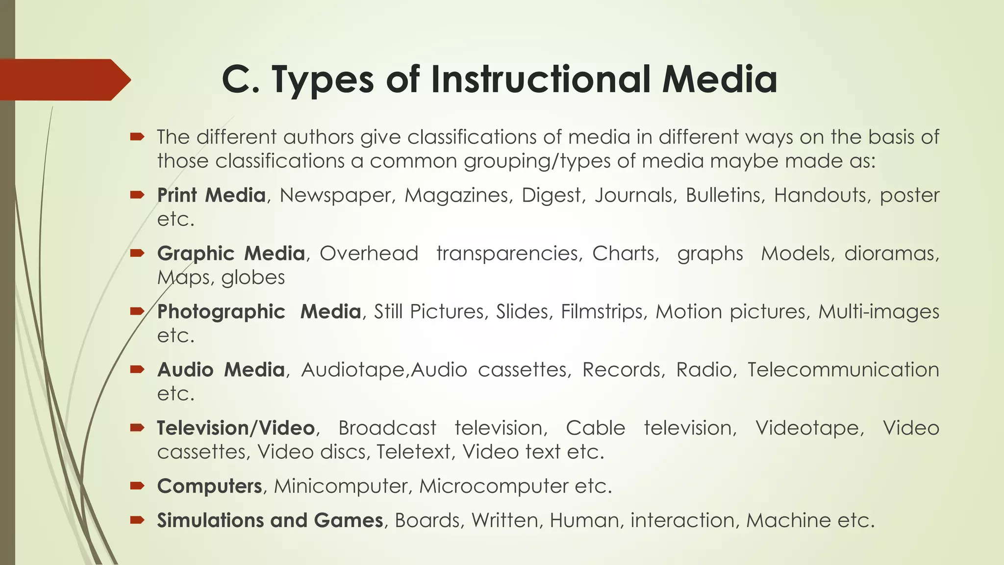 ELTMM : Types of instruction material and media and its ...