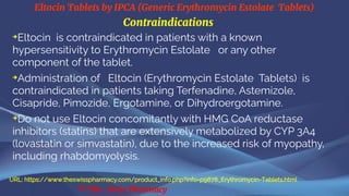 Eltocin Tablets by IPCA (Generic Erythromycin Estolate Tablets) | PDF