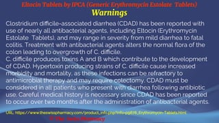 Eltocin Tablets by IPCA (Generic Erythromycin Estolate Tablets) | PDF